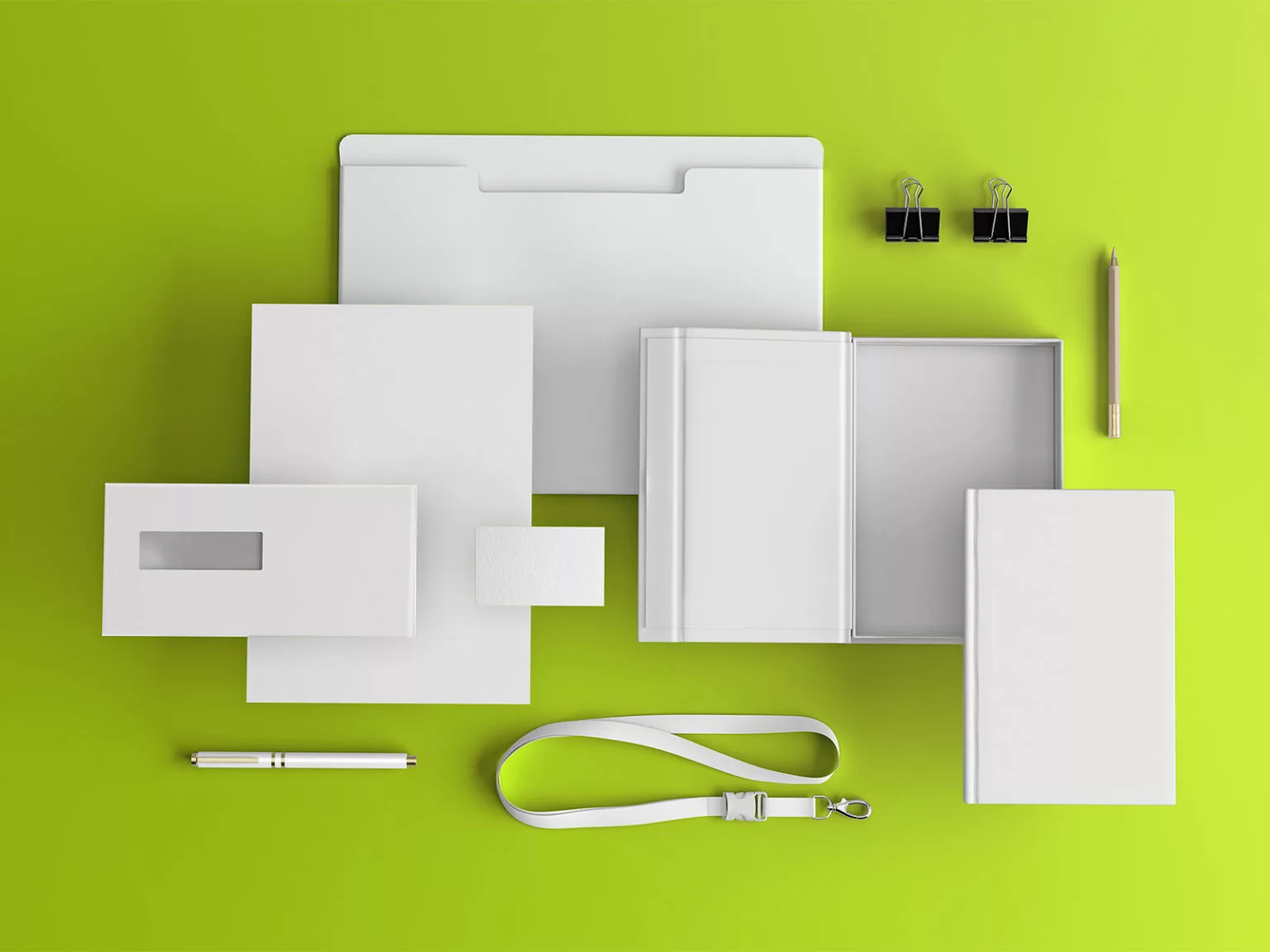 Large Stationery Set Mockup | The Free Mockup