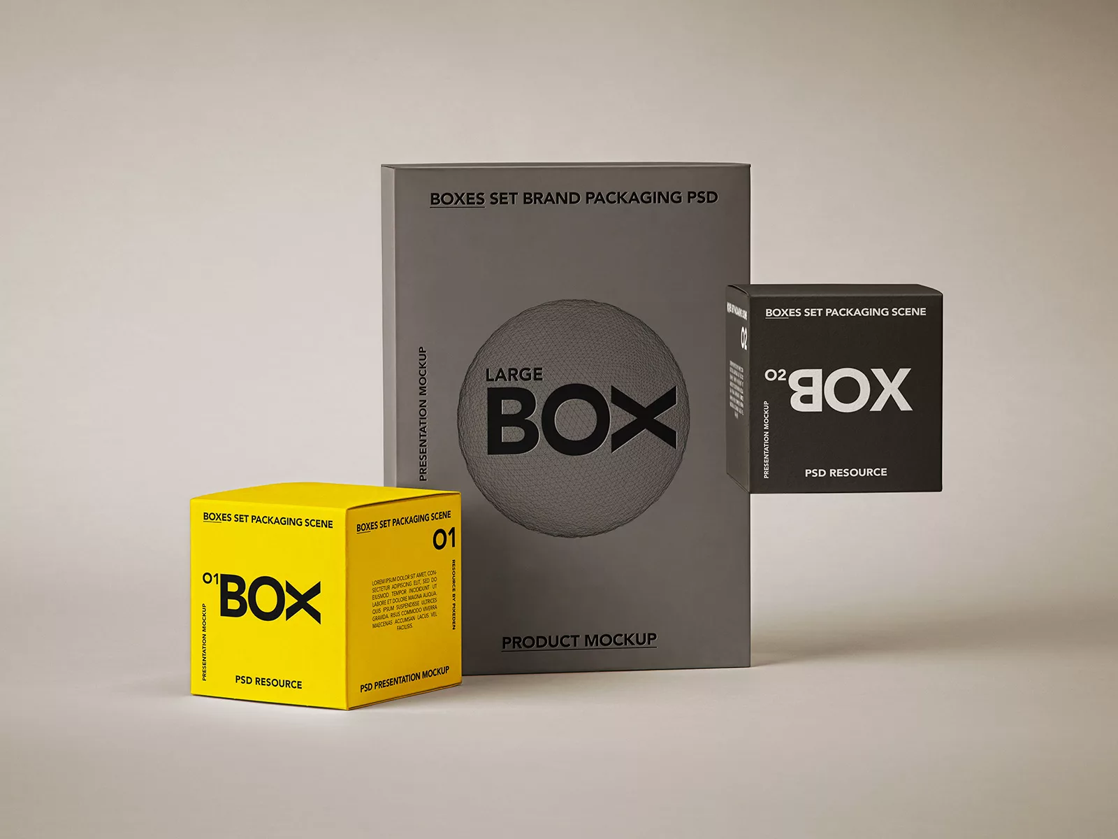 Packaging Boxes Branding Mockup Scene | The Free Mockup