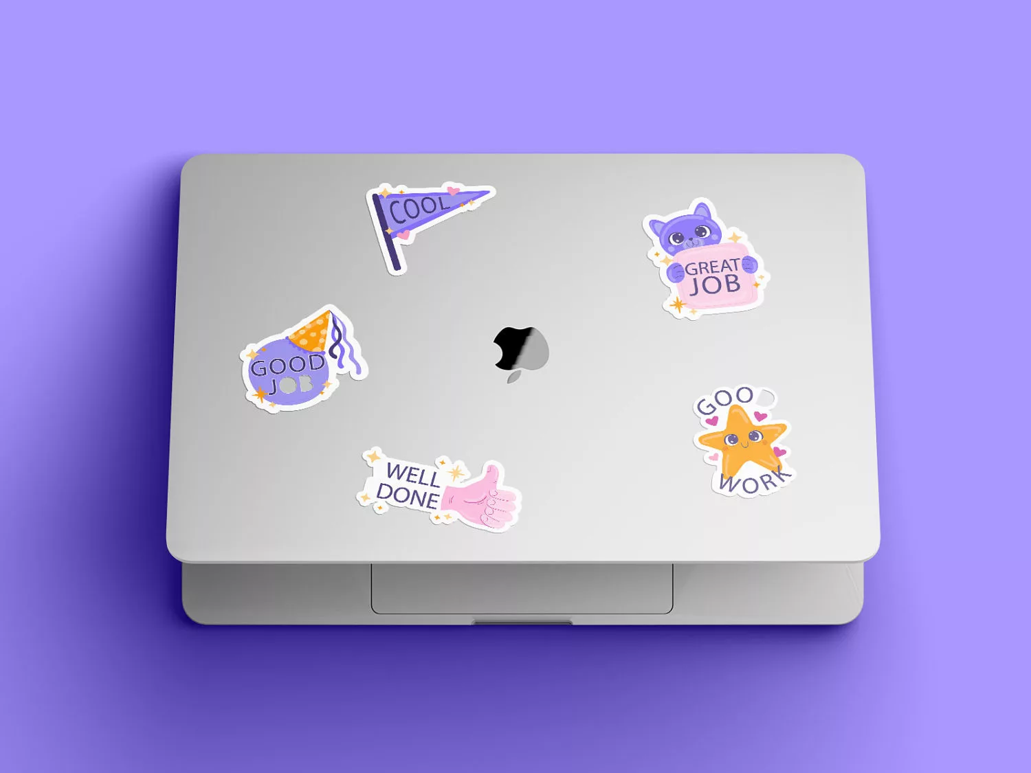 Aesthetic Laptop Sticker Mockup Set | The Free Mockup