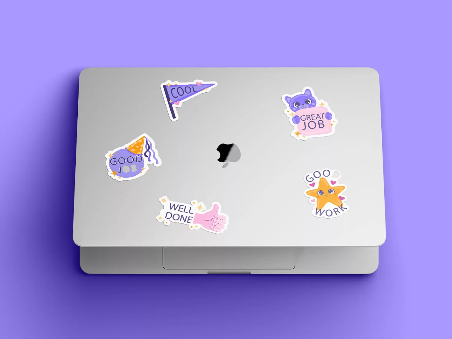 Aesthetic Laptop Sticker Mockup Set | The Free Mockup