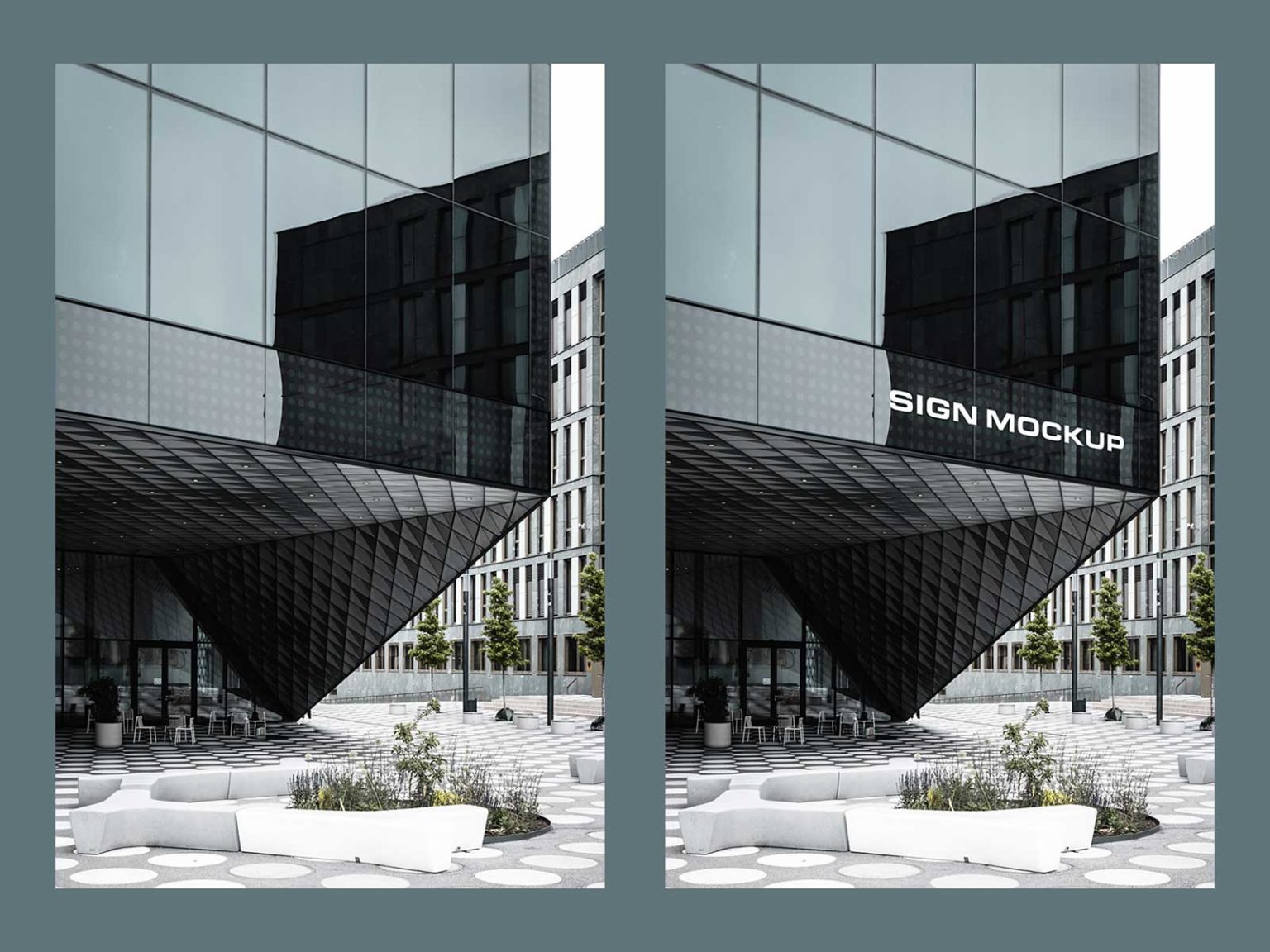Corporate Building Sign Mockup | Free Mockup