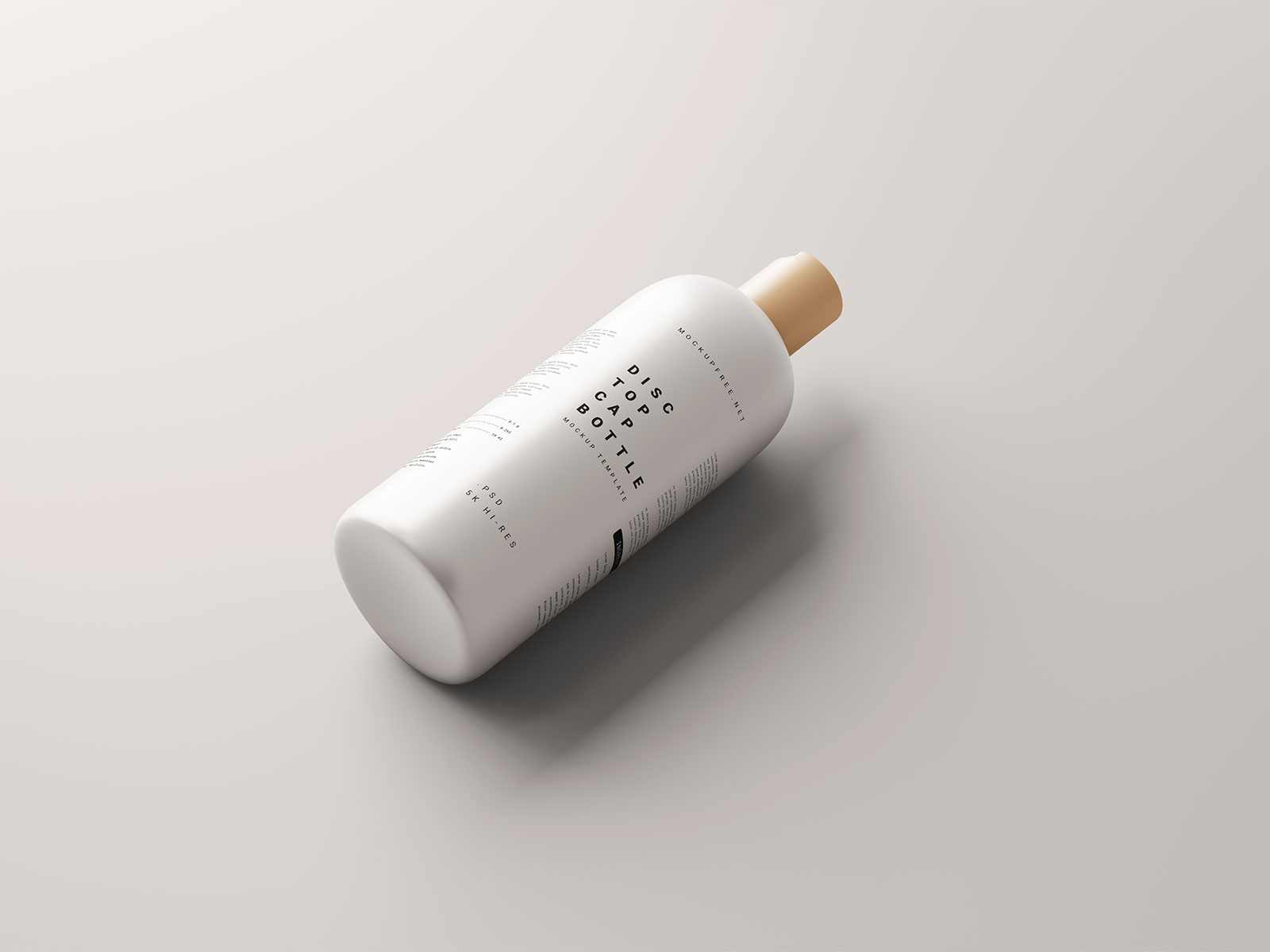 Disk Top Cap Cosmetic Bottle Mockup | Free Mockup
