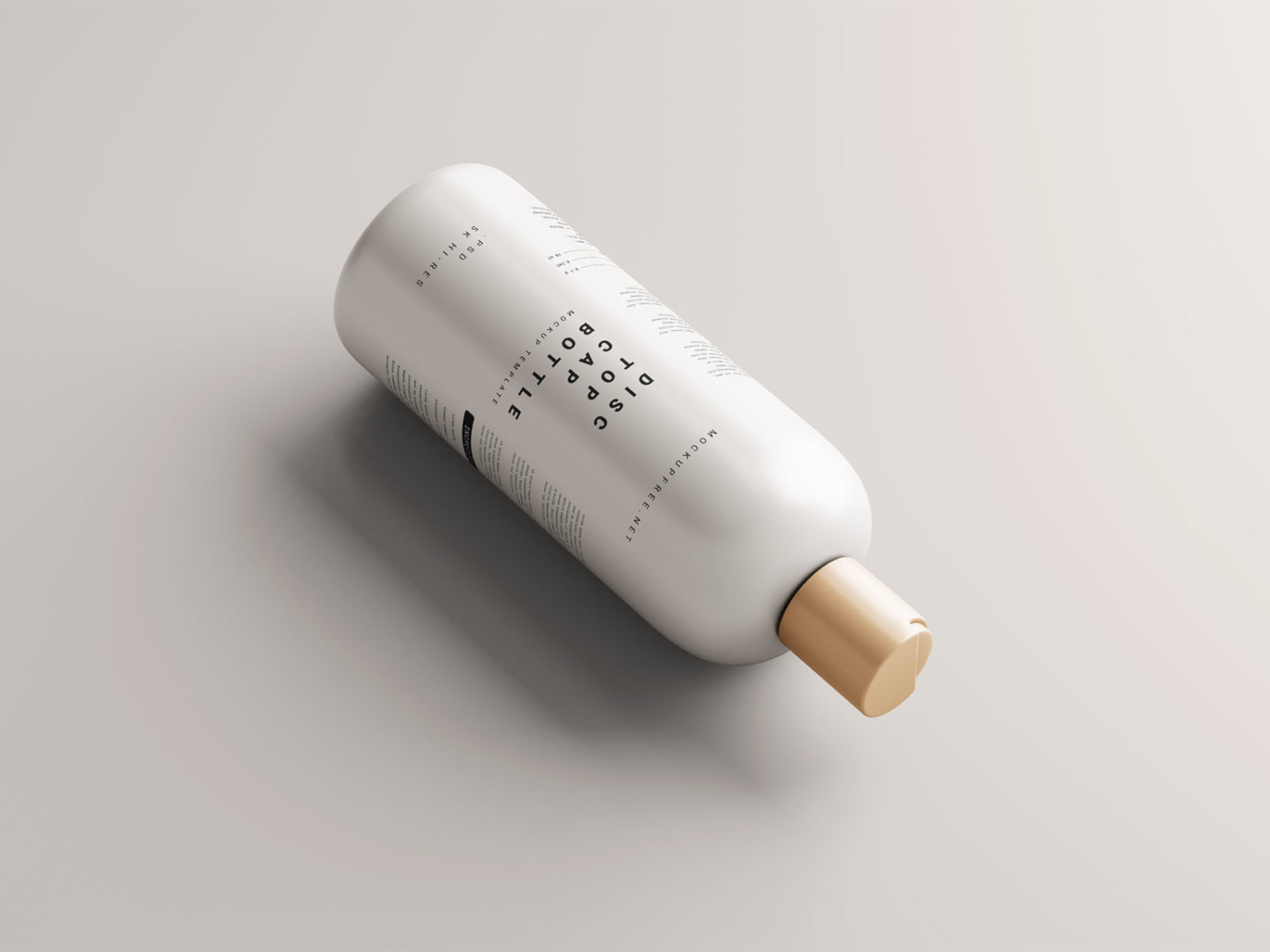 Disk Top Cap Cosmetic Bottle Mockup | Free Mockup
