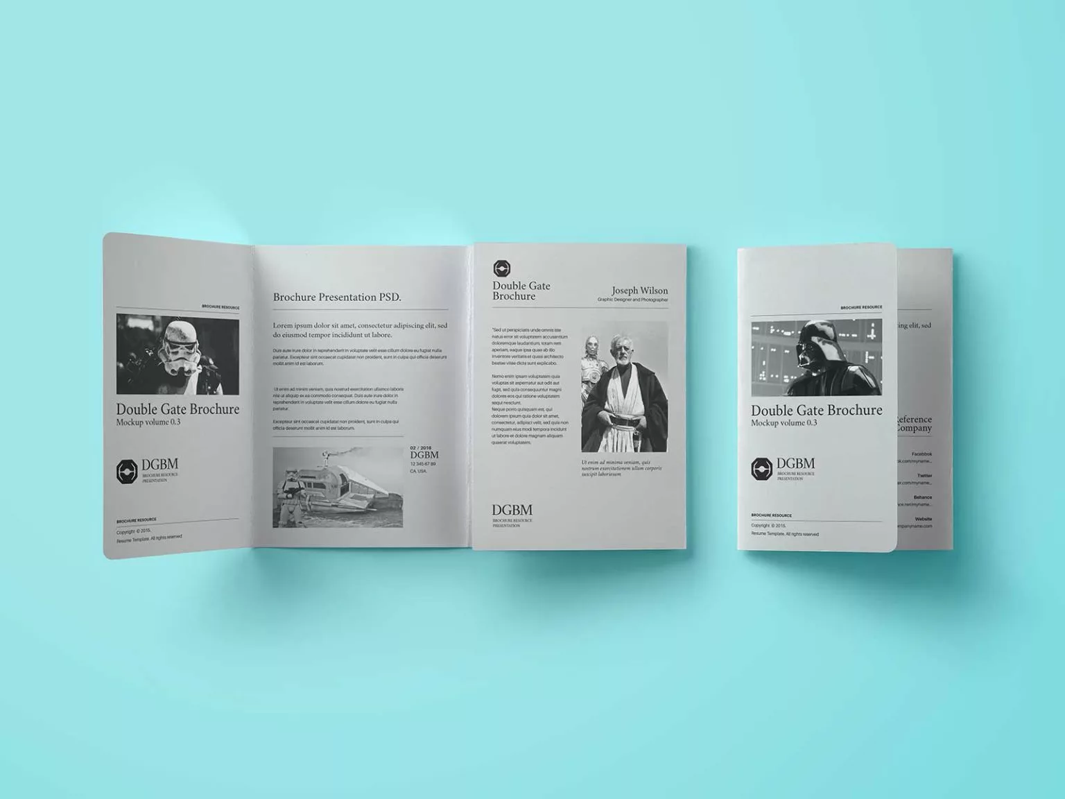 Double Gate Fold Brochure Mockup | The Free Mockup