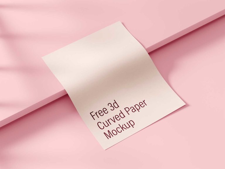 Curved A4 Paper Free Mockup | Free Mockup