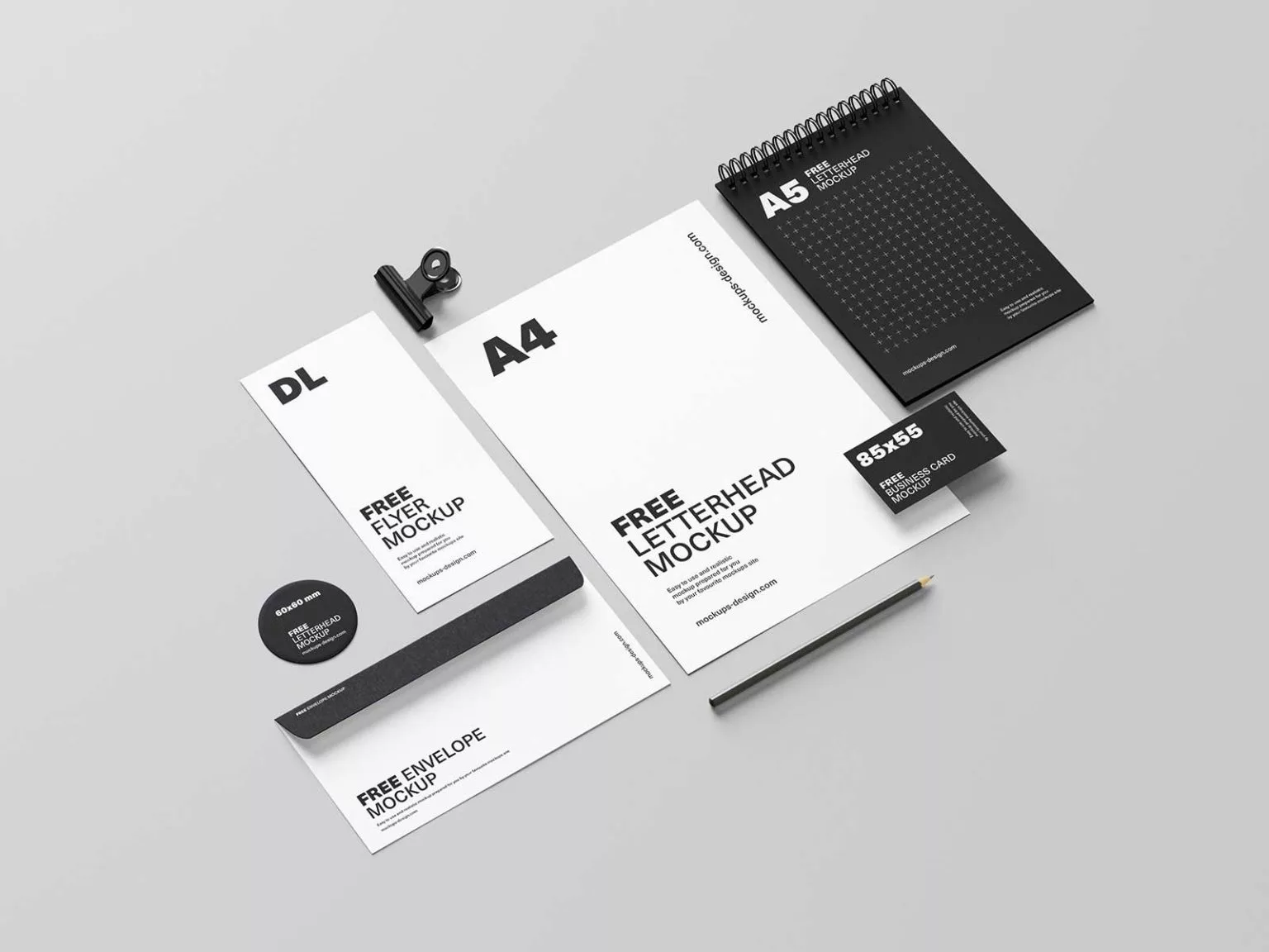 Stationery Mockup PSD Bundle | The Free Mockup