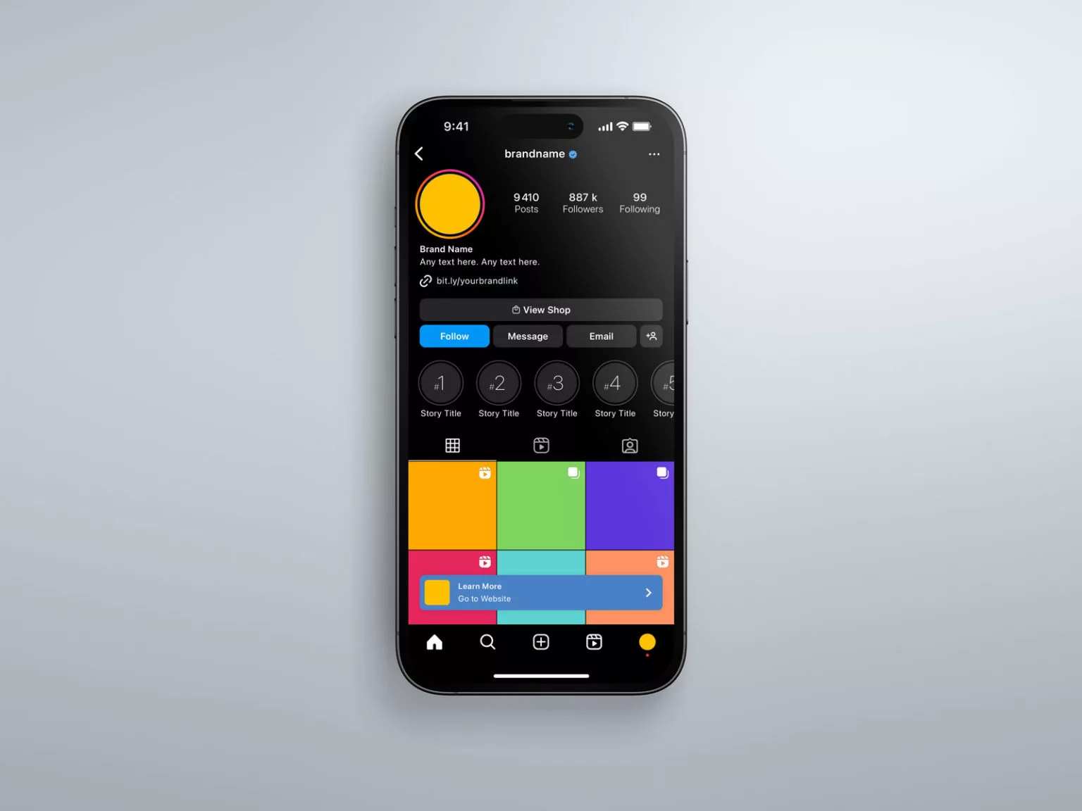 Instagram Profile Mockup Light & Dark Themes | The Free Mockup