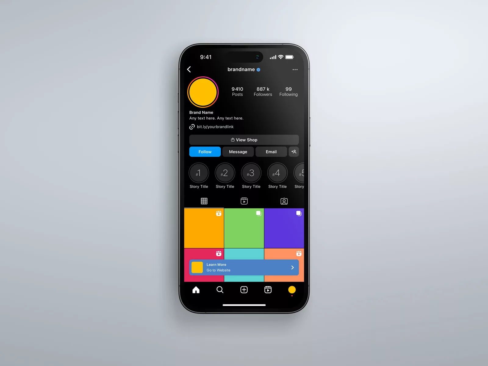 Instagram Profile Mockup Light & Dark Themes Instagram Profile Mockup Light & Dark Themes