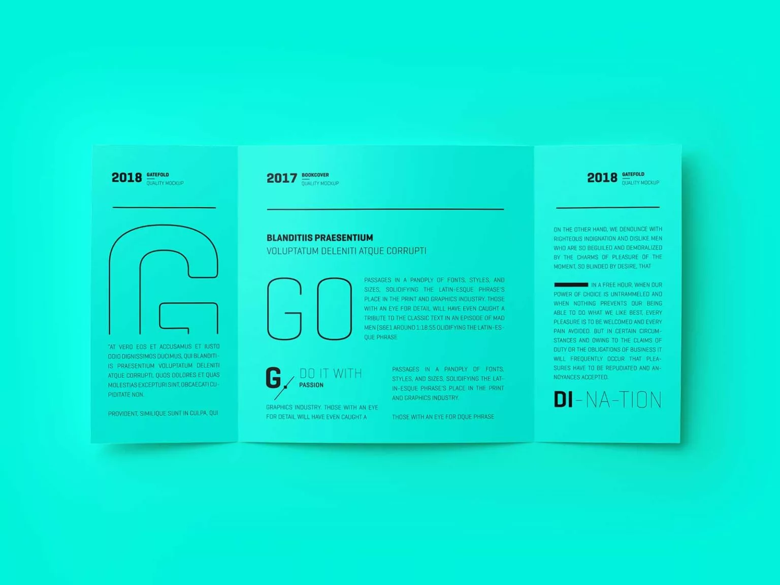 Single Gatefold Brochure Mockups | Free Mockup