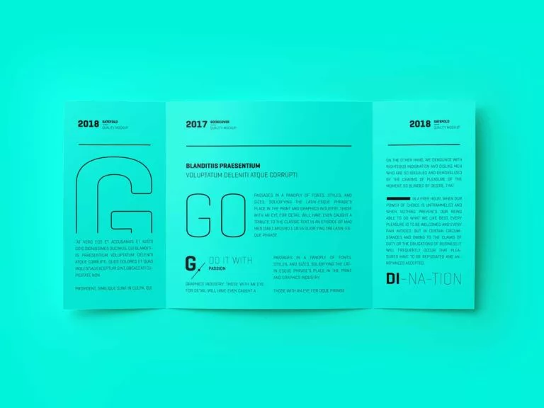 Single Gatefold Brochure Mockups | The Free Mockup