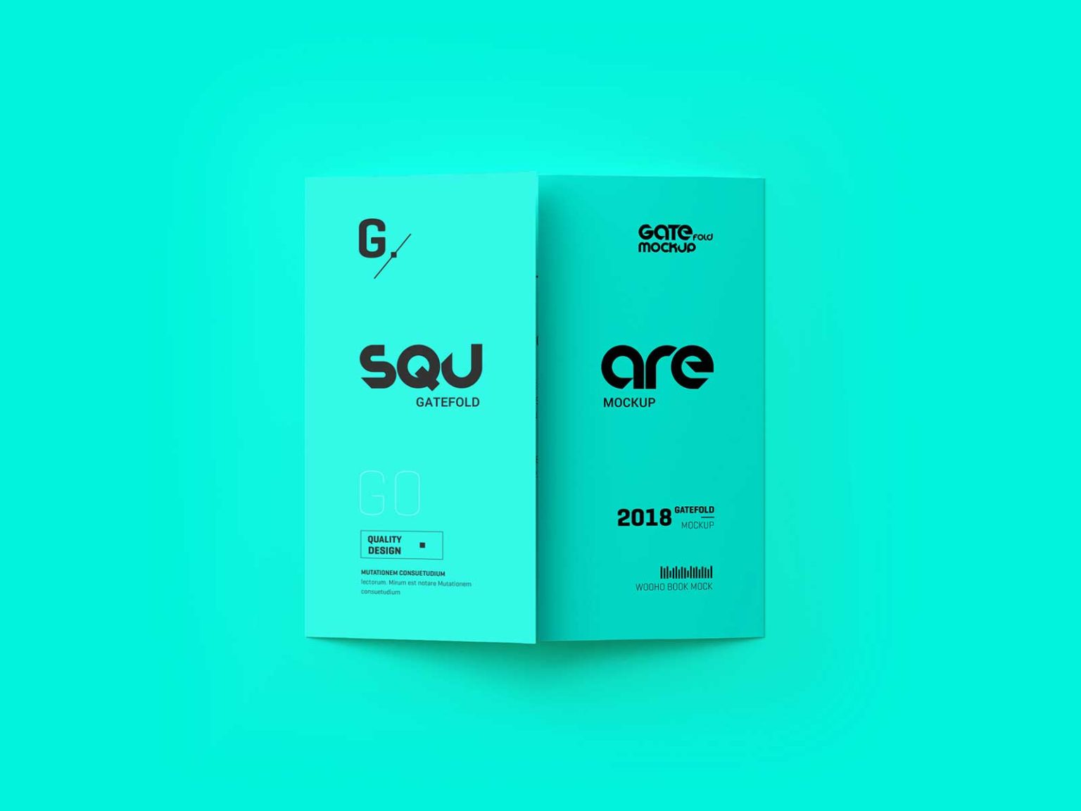 Single Gatefold Brochure Mockups | Free Mockup