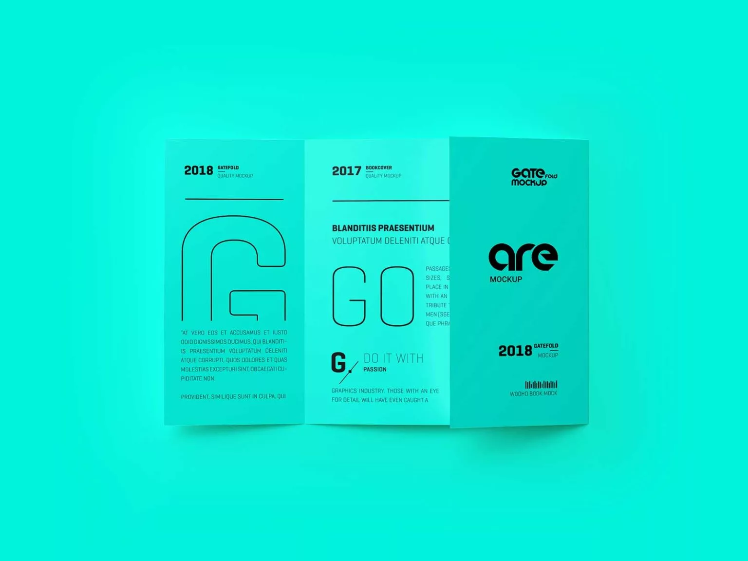 Single Gatefold Brochure Mockups | The Free Mockup