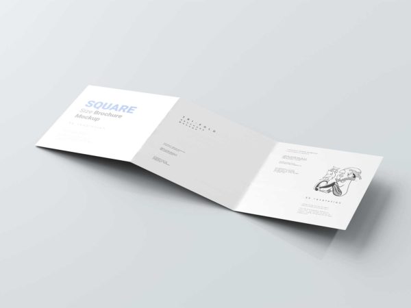 Trifold Square Brochure Mockups