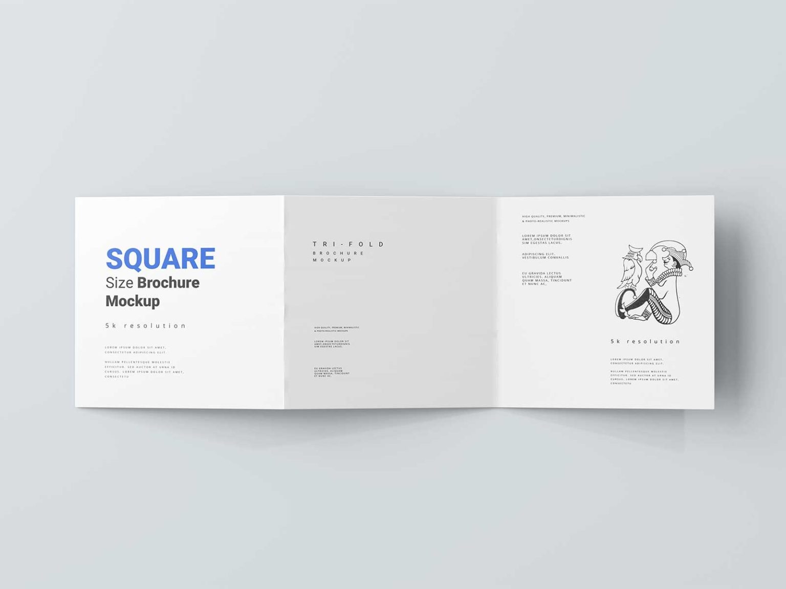 Trifold Square Brochure Mockups | Free-Mockup.com