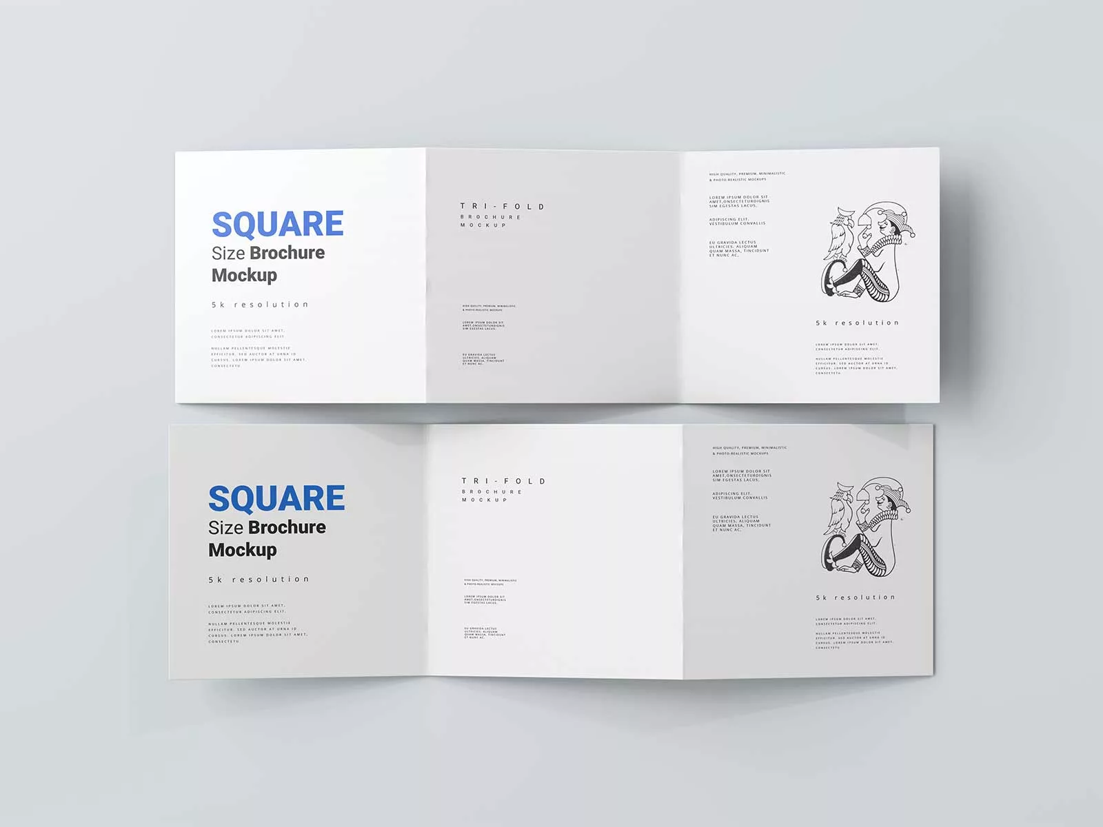 Trifold Square Brochure Mockups | The Free Mockup