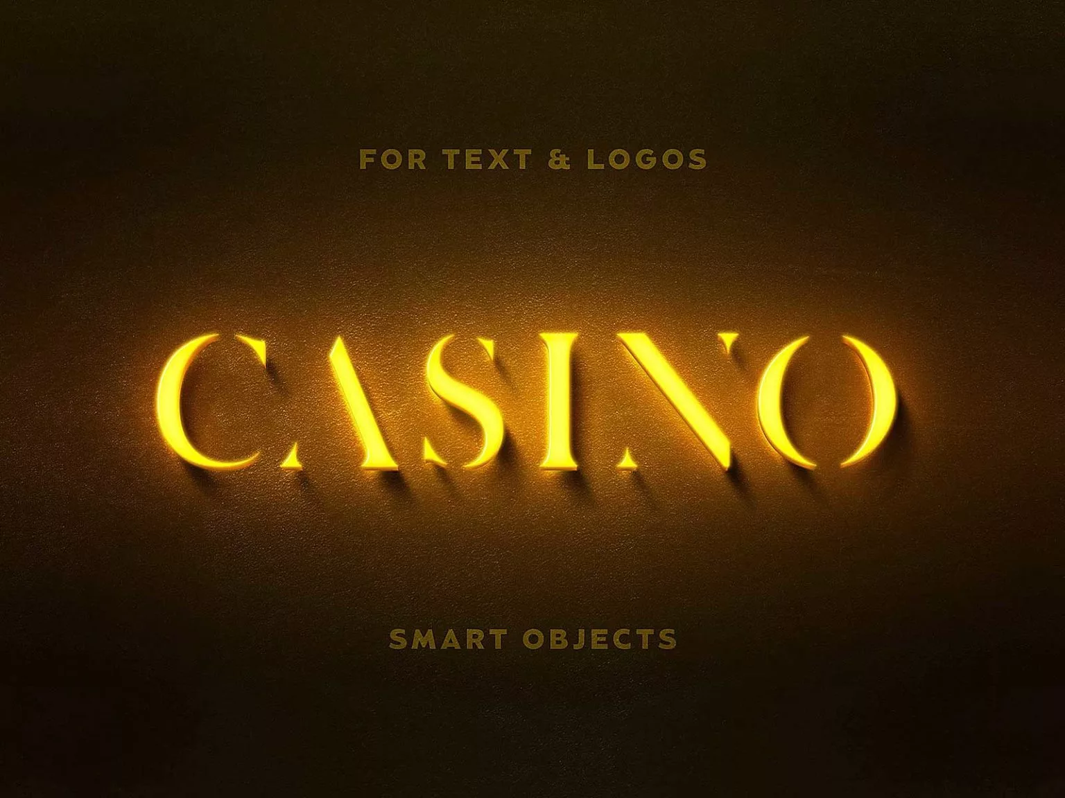 Yellow Neon Logo Mockup | The Free Mockup