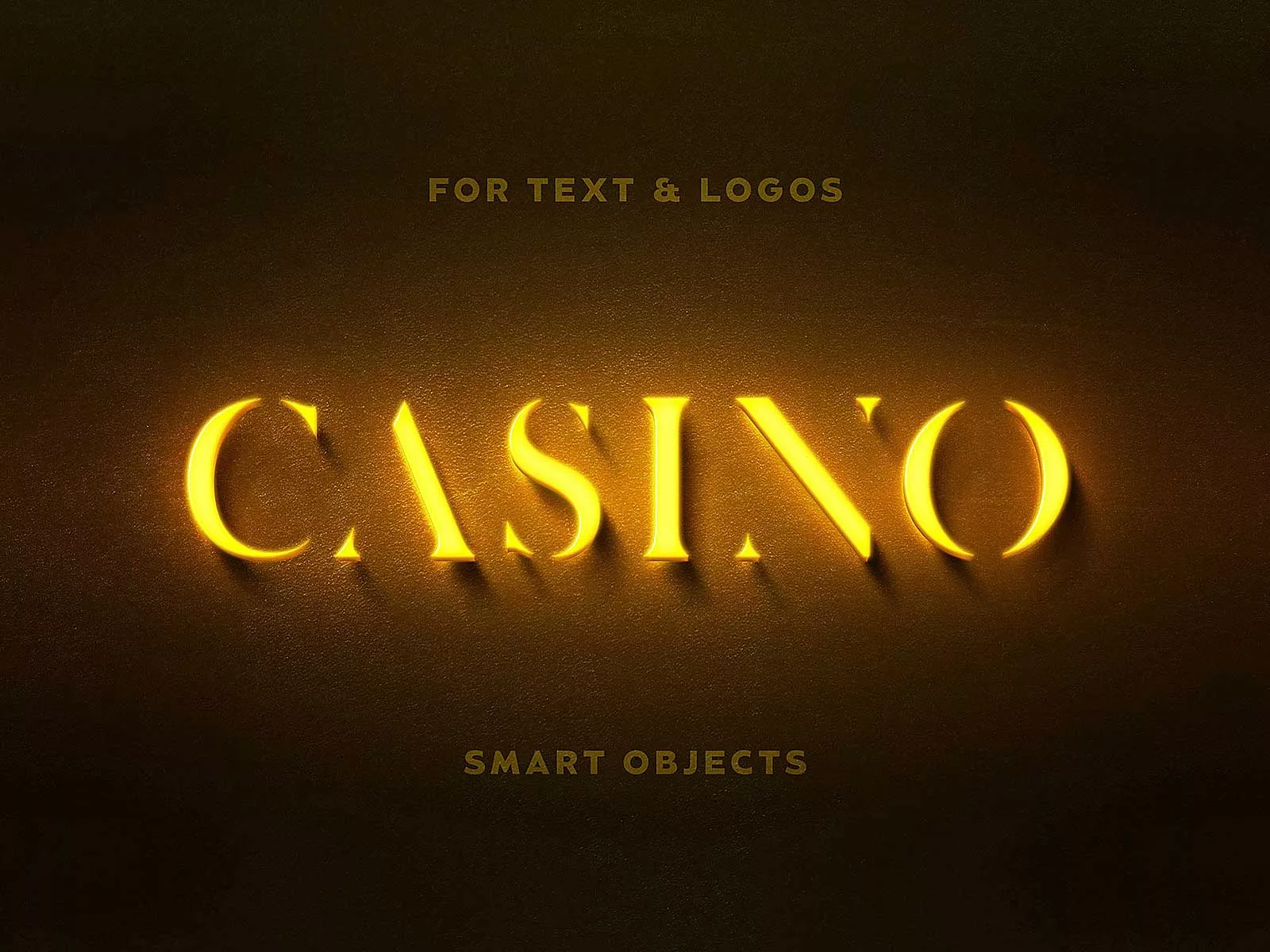 Yellow Neon Logo Mockup | The Free Mockup