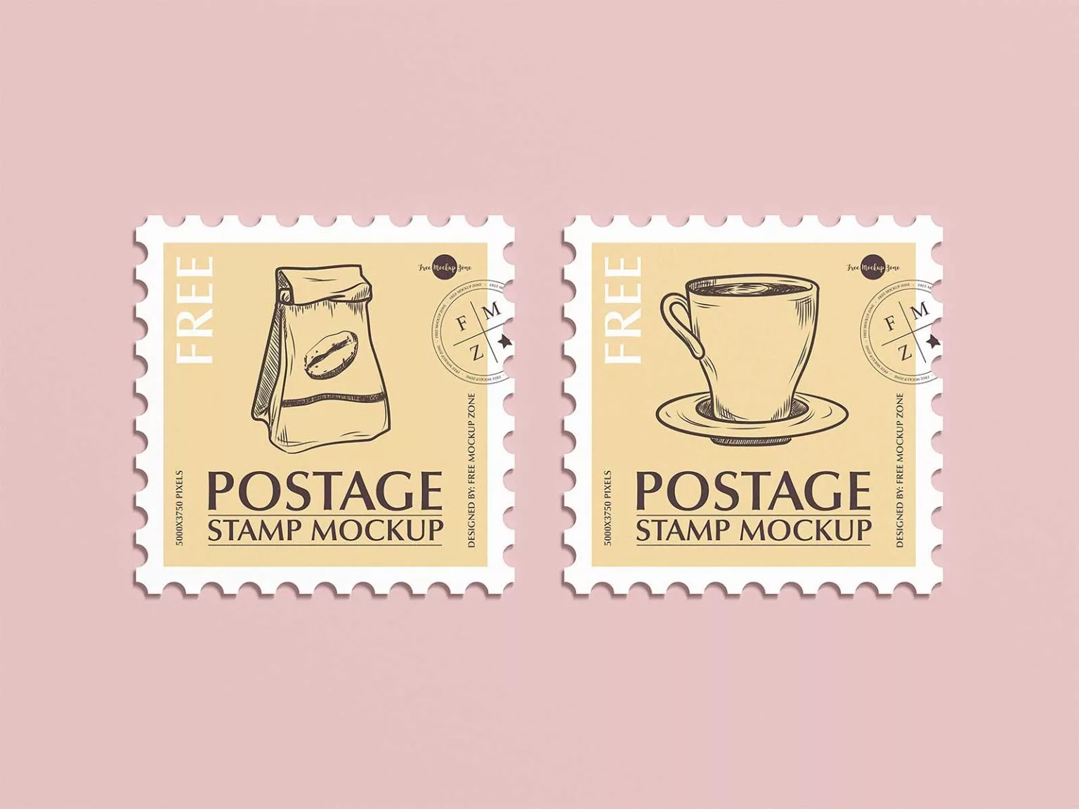 Postage Stamp Mockup | The Free Mockup