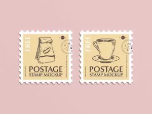 Postage Stamp Free Mockup | The Free Mockup