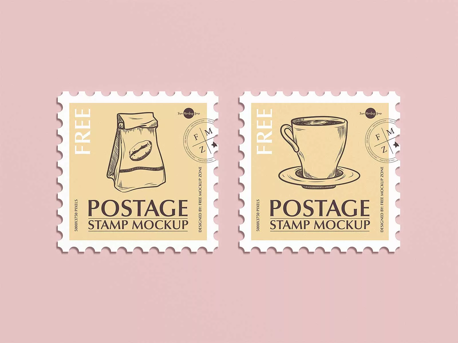 Postage Stamp Mockup | The Free Mockup