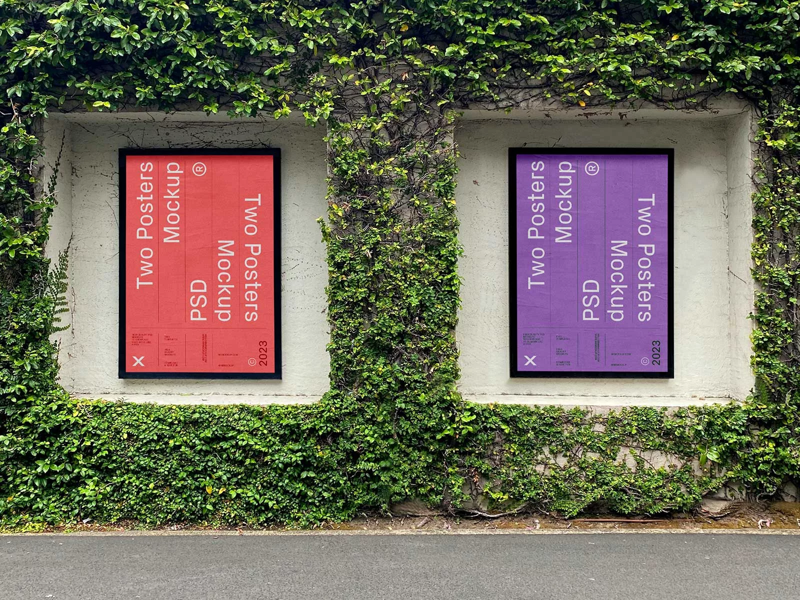 Poster Mockups on a Wall | The Free Mockup