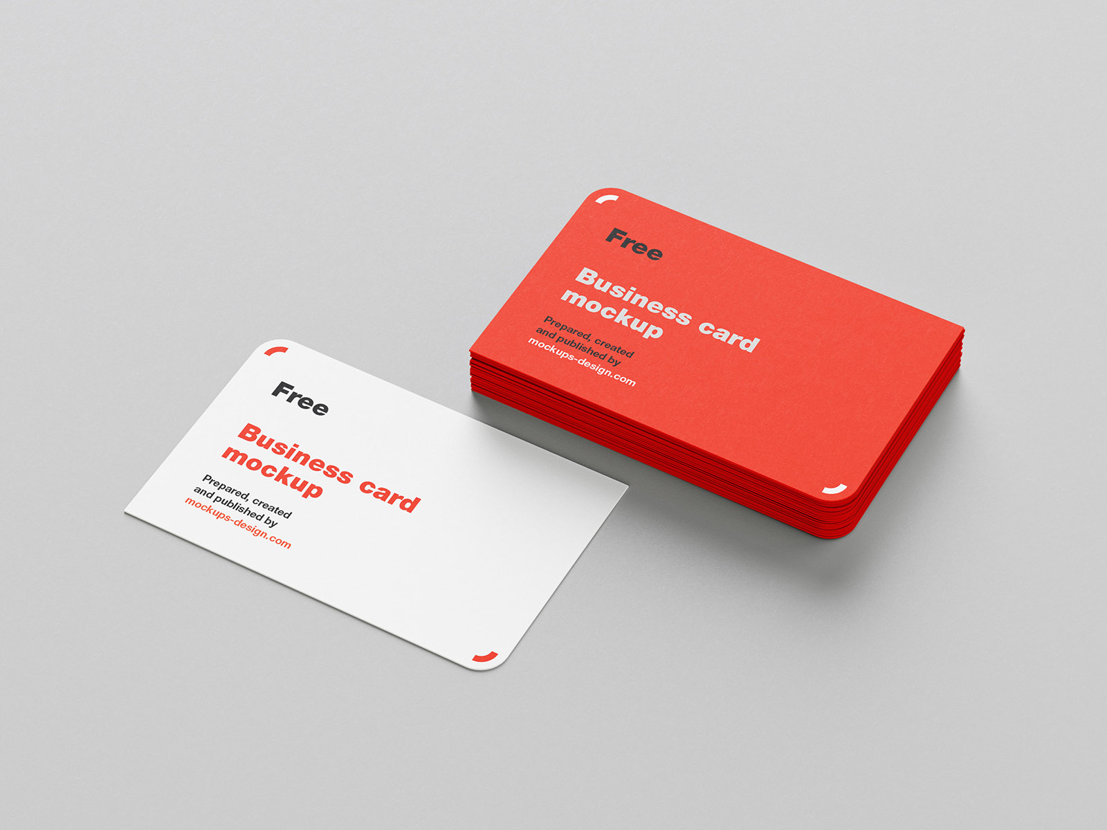 Rounded Corner Business Card Mockups | Free Mockup