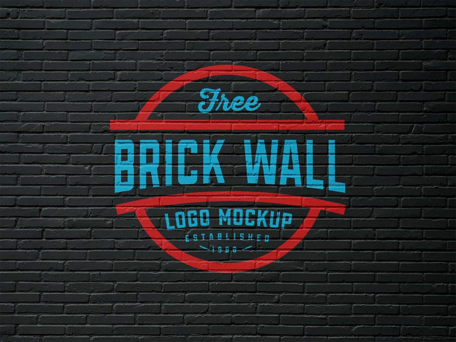 Black Brick Wall Logo Mockup | Free Mockup