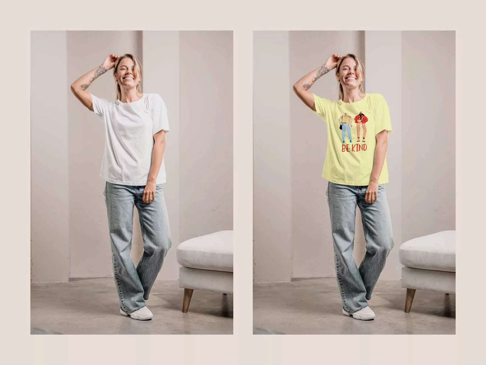 Female Clothing T-Shirt Mockup PSD | The Free Mockup