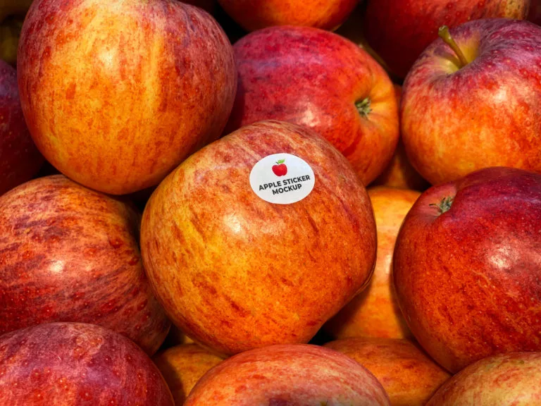 Apple Label Sticker Mockup | The Free Mockup