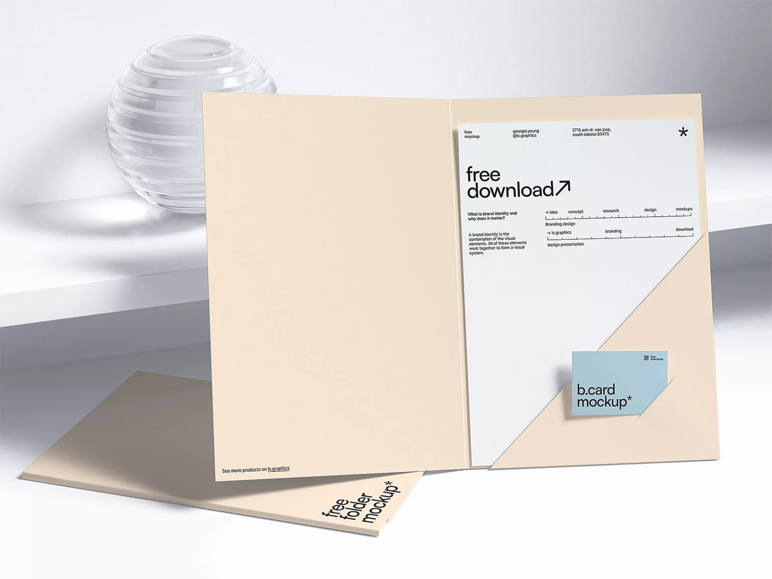 Brand Folder with Paper Stationery Mockup | The Free Mockup