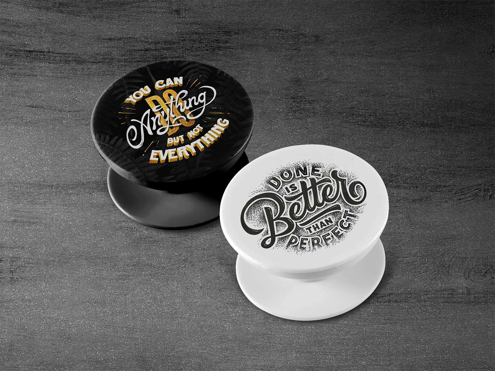 PopSocket Mockup in Black & White Colors | Free Mockup