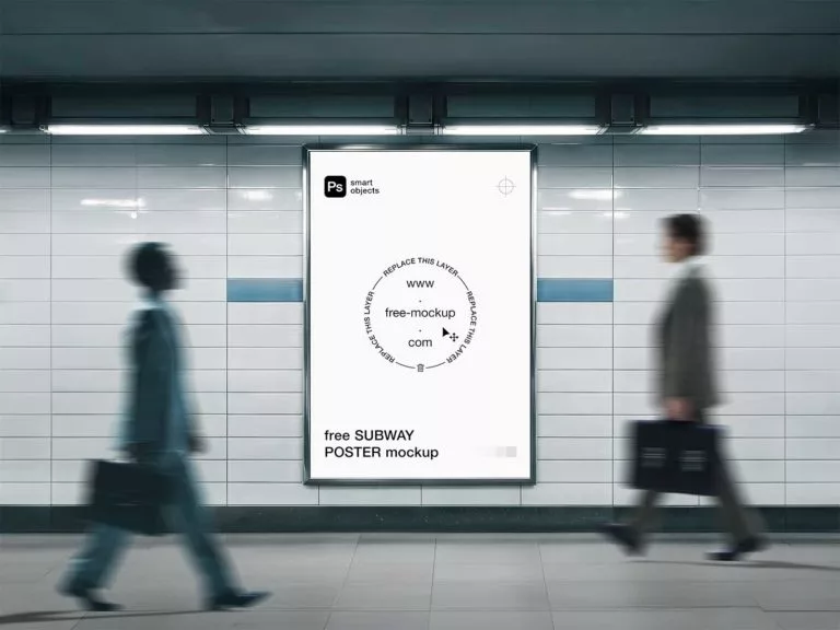 Subway Poster Mockup | Free Mockup