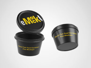 Round Tub Food Container Mockups | Free Mockup