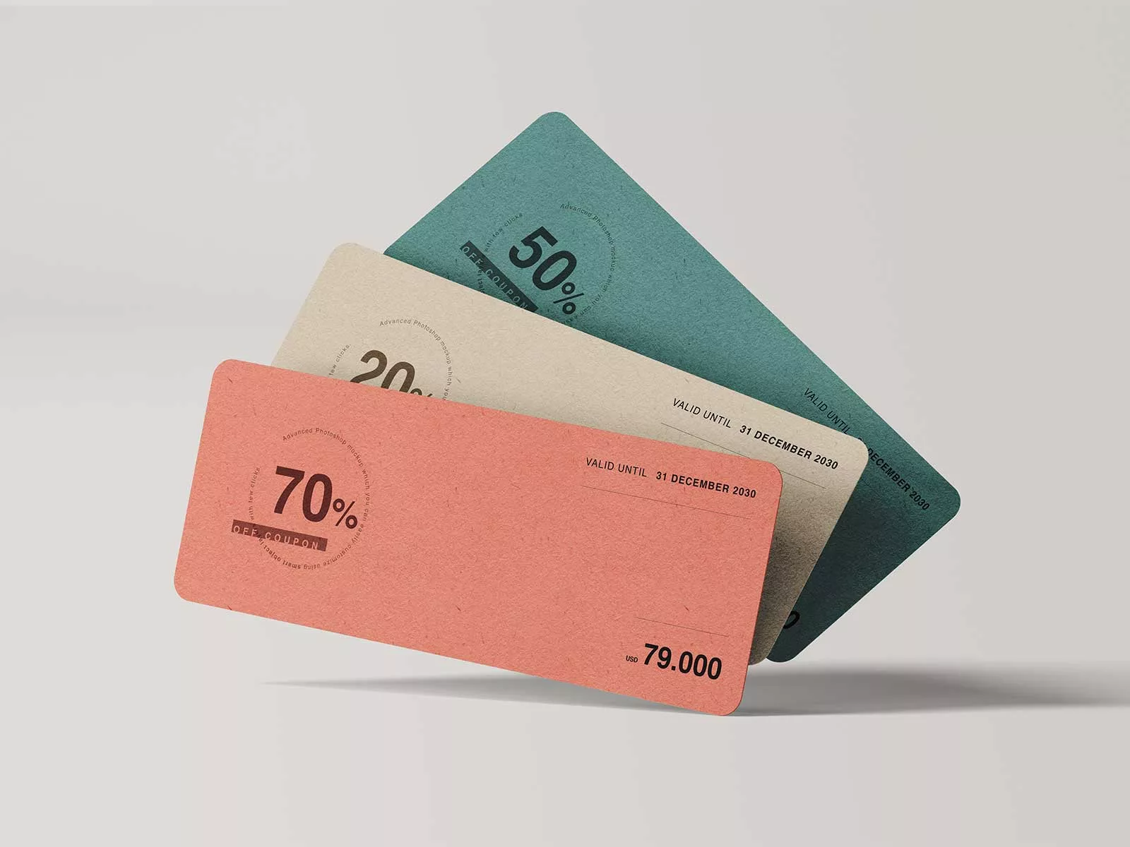 Coupon/Event Paper Card PSD Mockups | The Free Mockup