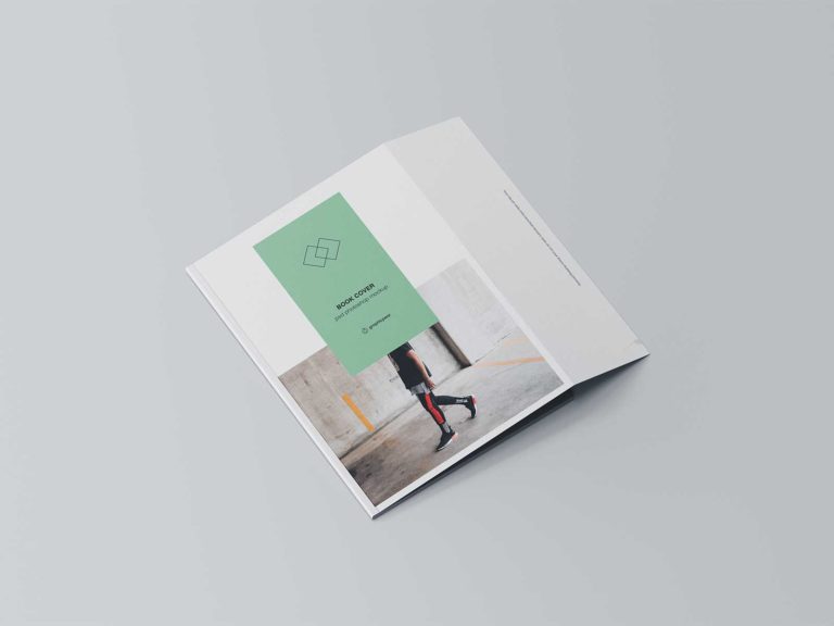 Book Cover Mockup with Inner Fold Mockup | Free Mockup
