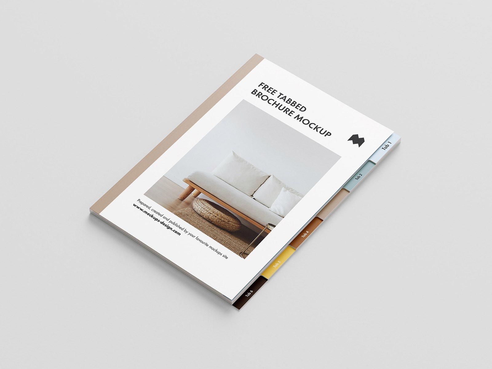 Brochure with Tabs Mockup Set (5 PSD's) | Free Mockup