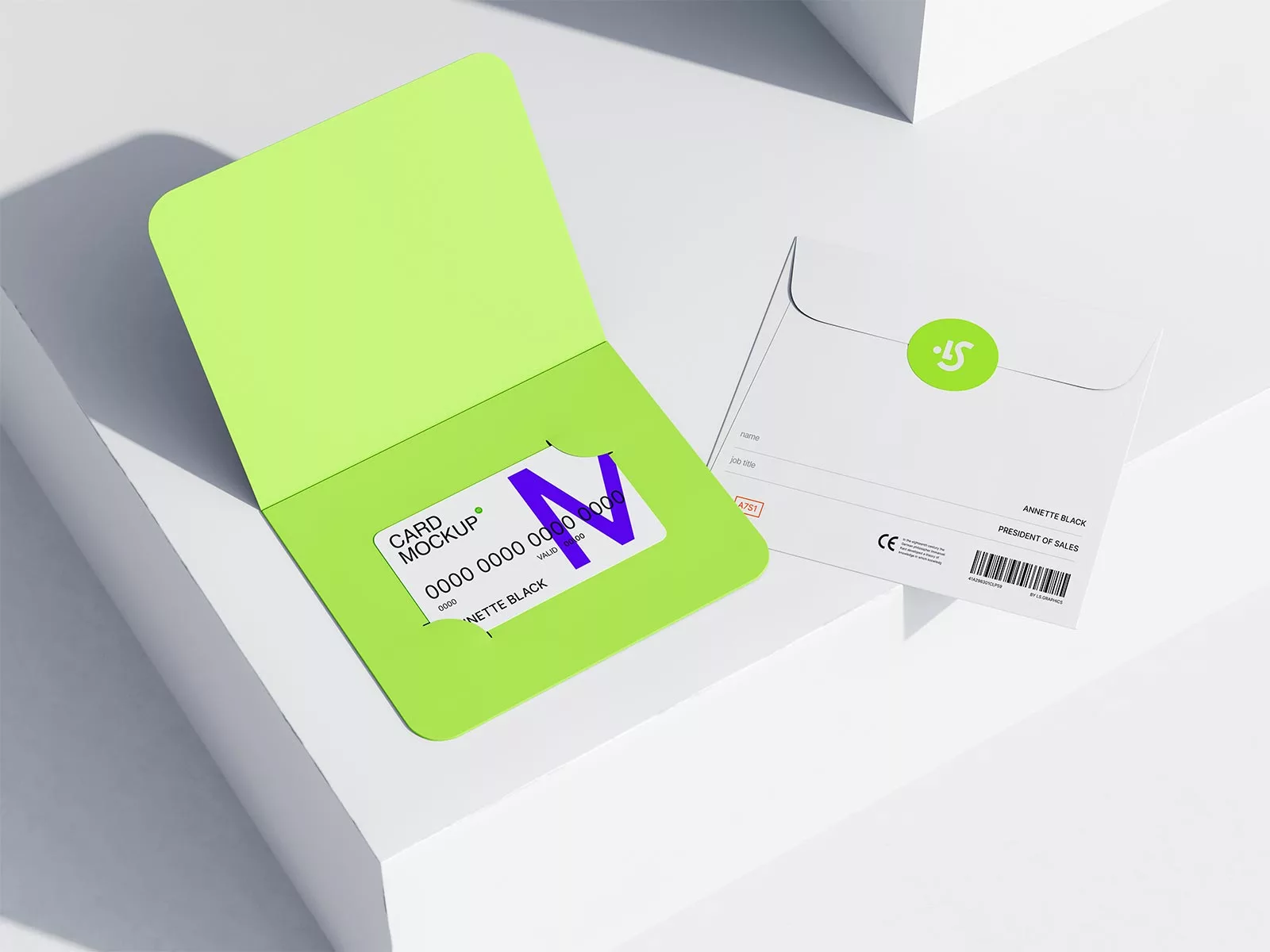 Gift Card with Envelope Mockup PSD Scene | The Free Mockup