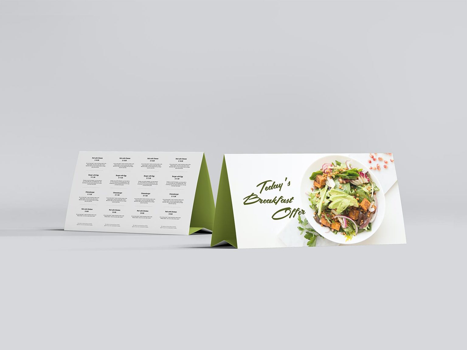 Free cafe menu mockup