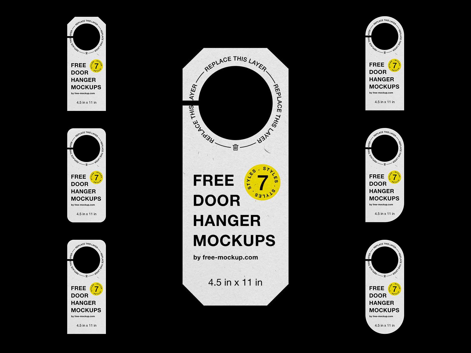 Paper Door Hanger Mockups (7 Styles) | Free Mockup