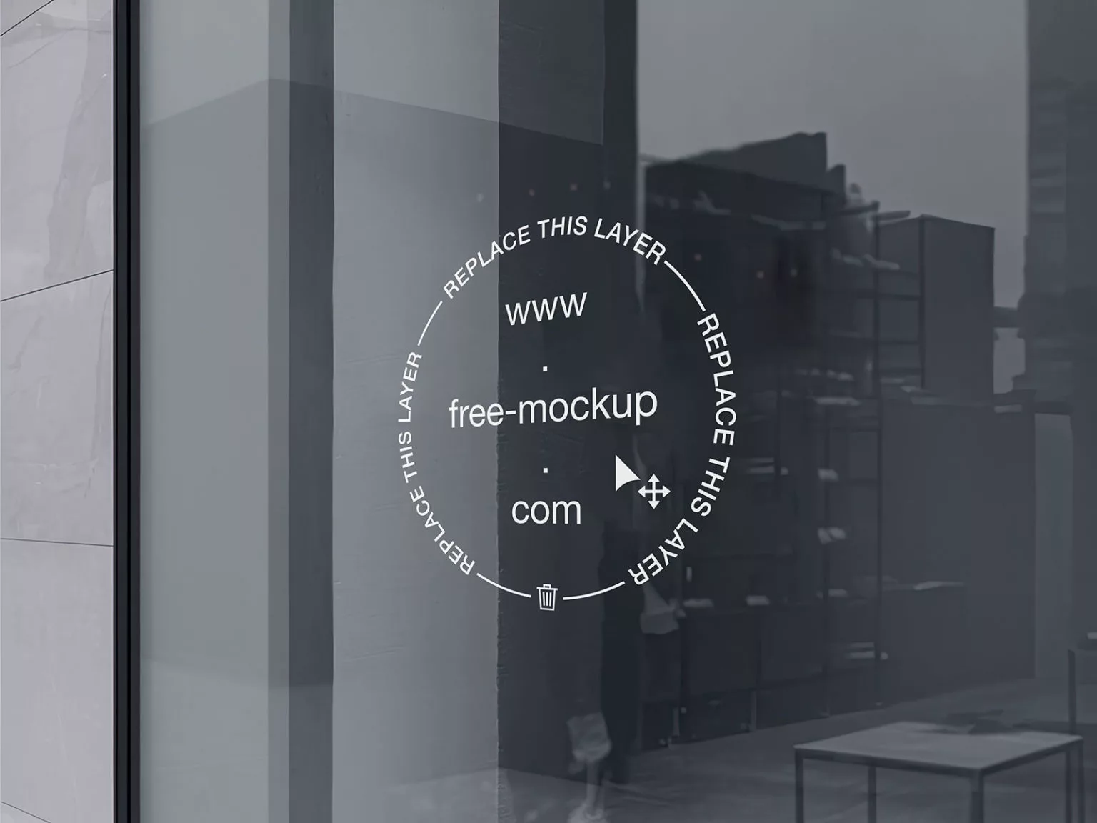 Store Logo Mockup on the Glass Window | The Free Mockup