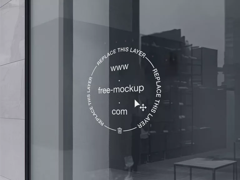 Store Logo Mockup on the Glass Window | The Free Mockup