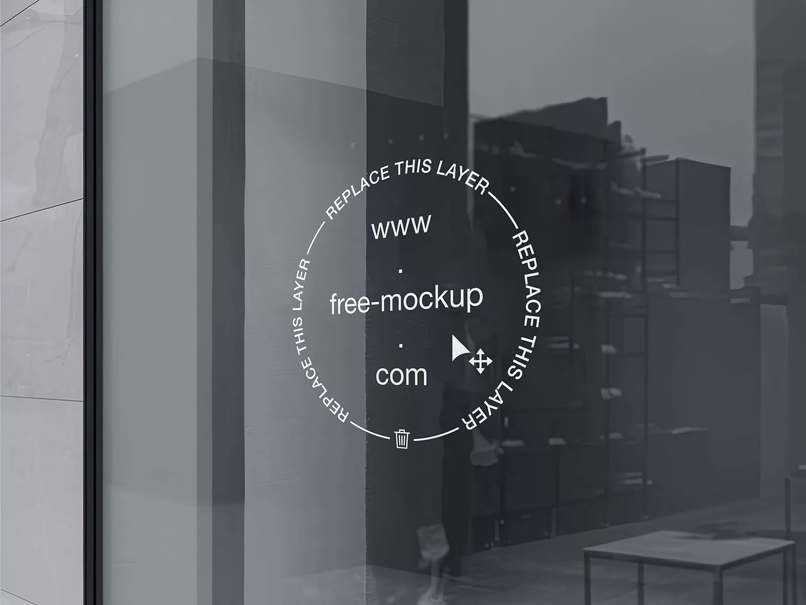 Store Logo Mockup on the Glass Window | The Free Mockup