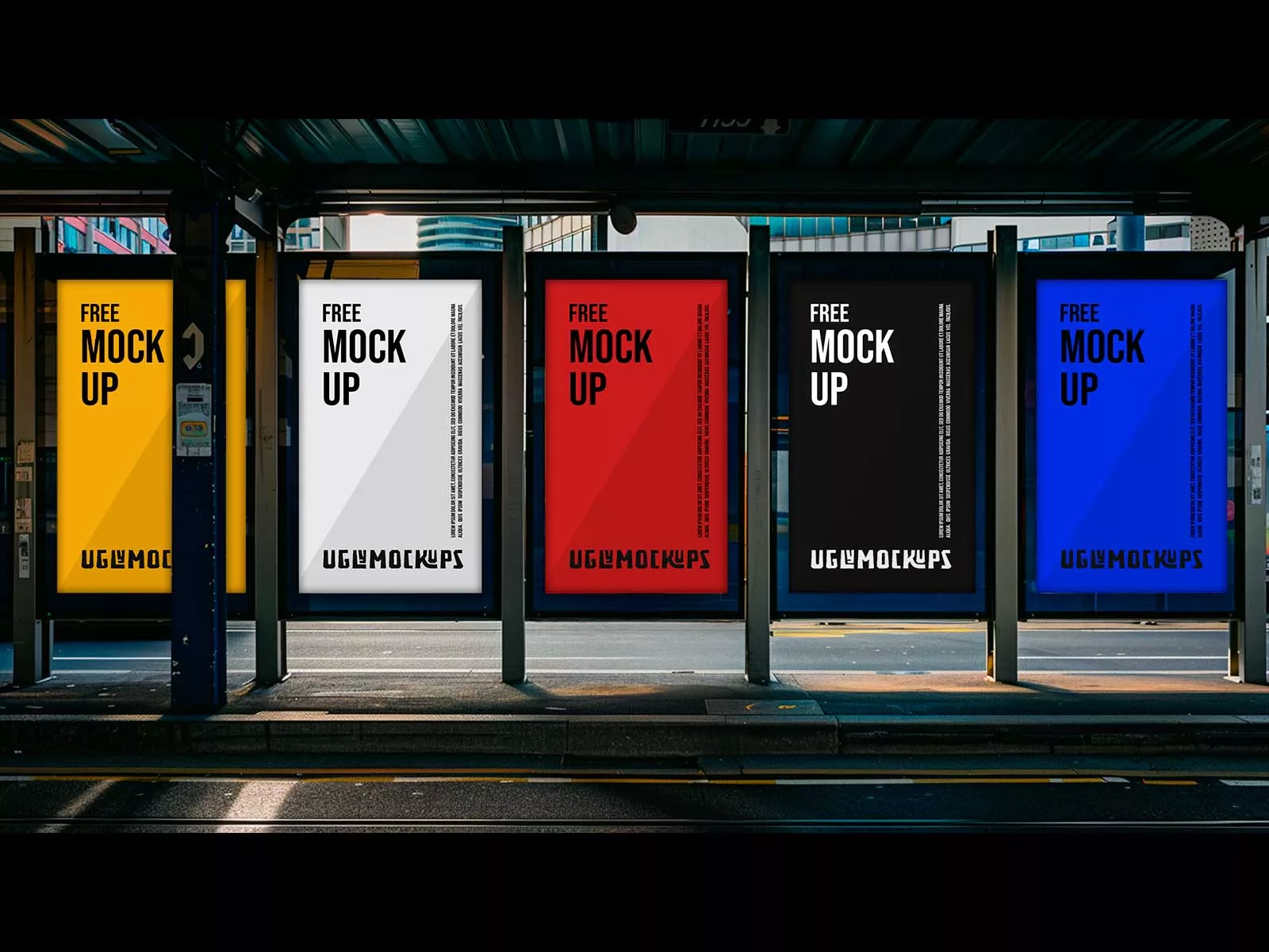 Free City Light Poster Mockups (PSD) | The Free Mockup