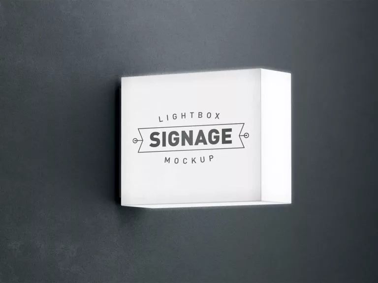 Lightbox Signage Mockup (PSD) | The Free Mockup