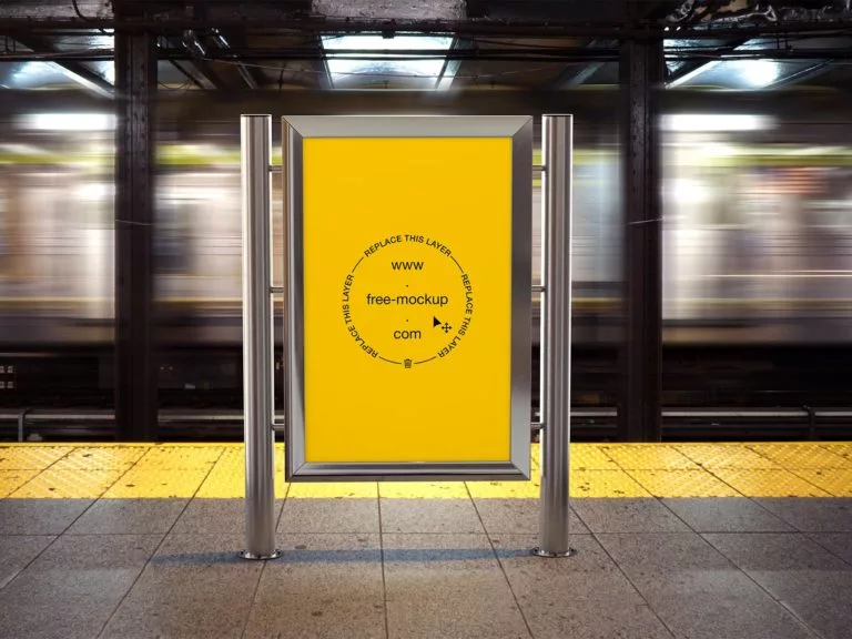 Subway Advertising Poster Mockup | Free Mockup