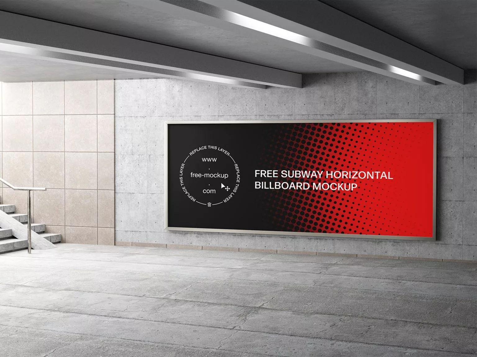 Subway Horizontal Billboard Mockup | The Free Mockup