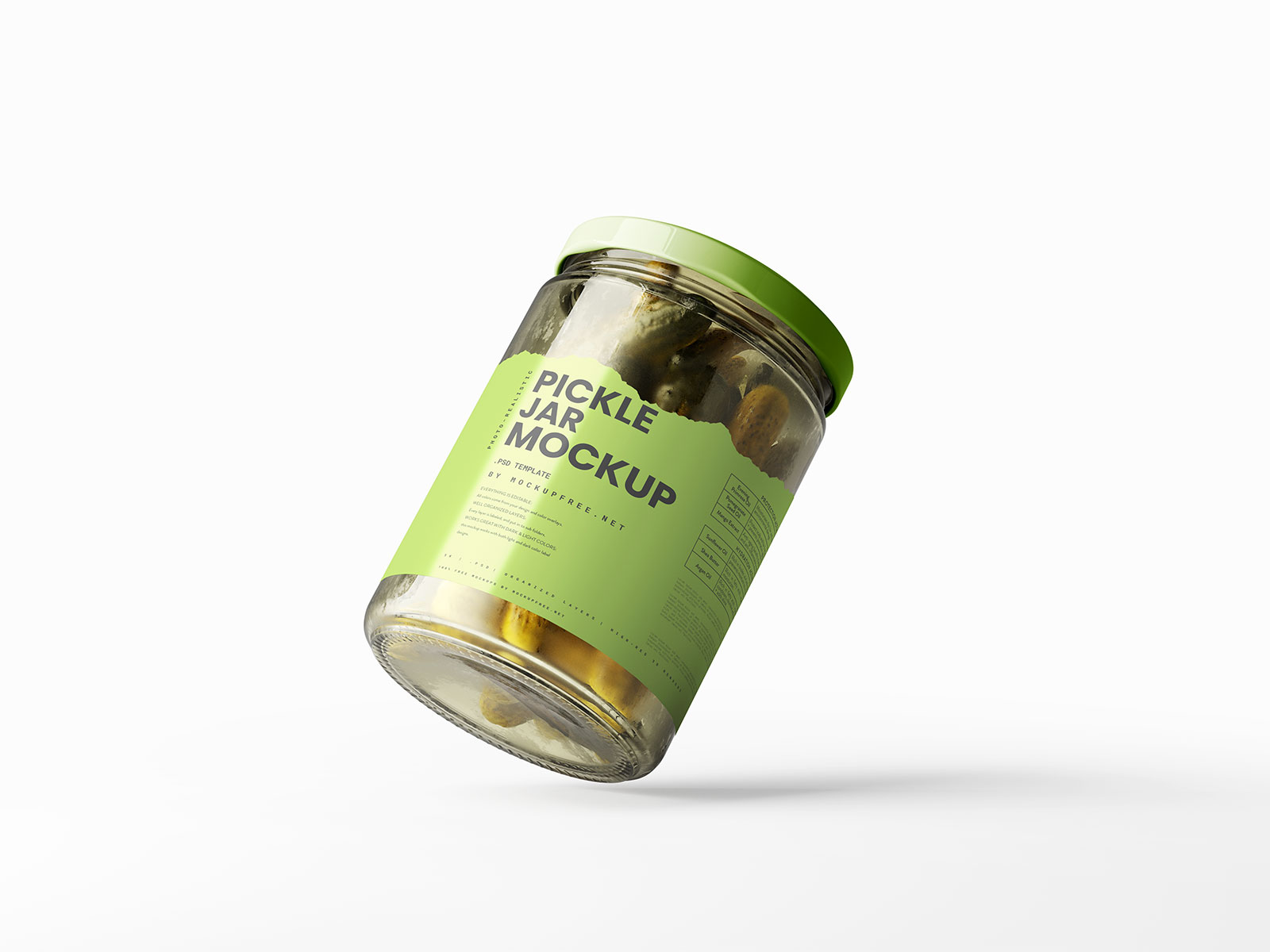 Pickle Jar Packaging Mockup Set | Free Mockup