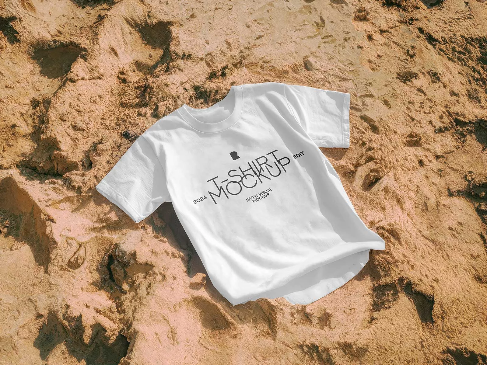 T-Shirt Mockup on the Sand | The Free Mockup