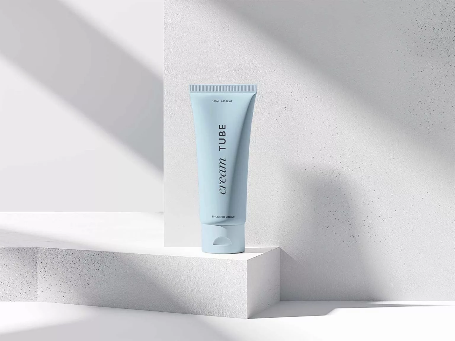 Minimalist Cream Tube Mockup | The Free Mockup