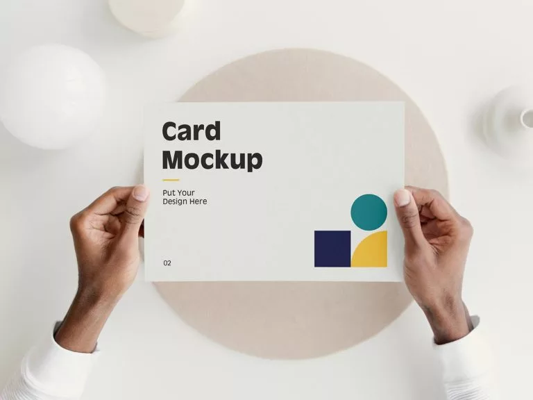 Hands Holding Paper Mockup | First Person View | The Free Mockup